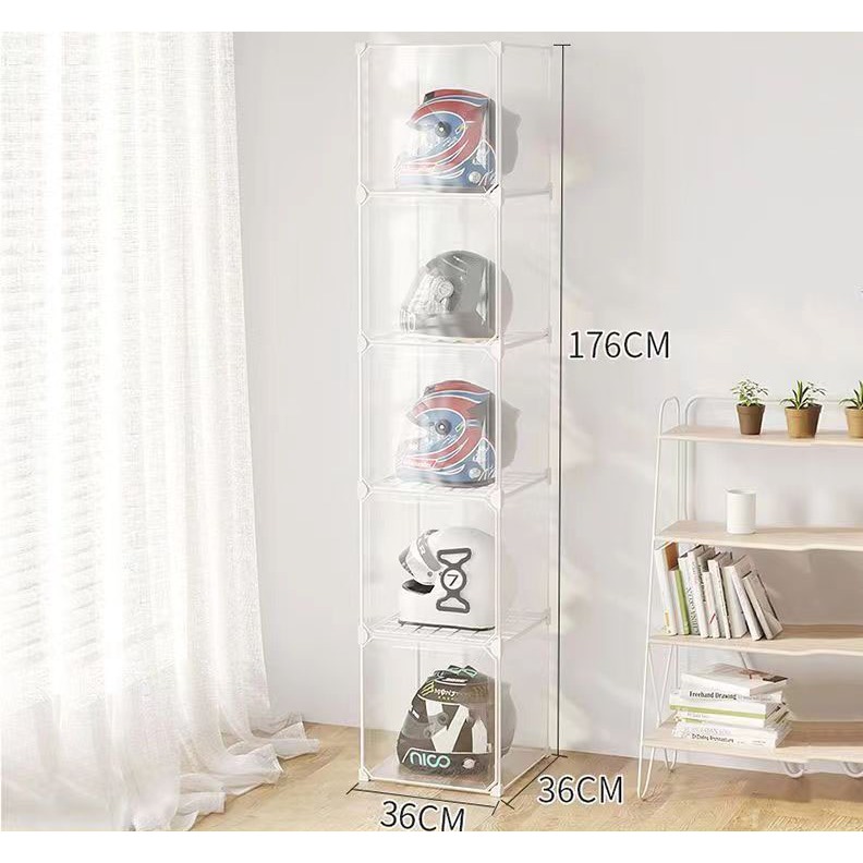 5 box Helmet Shelf Display Cabinet Storage Rack Helmet Storage Cabinet ...