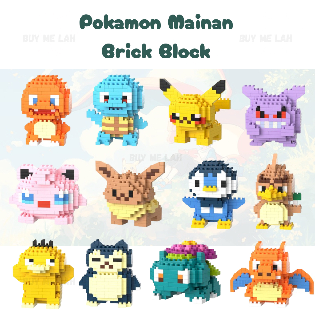 Pokemon Mini Nano Brick 12design Pikachu | Shopee Malaysia