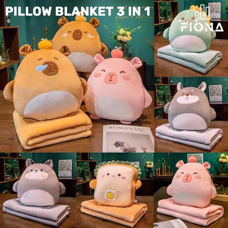 [Fiona] Pillow With Blanket Cartoon Pillow With Blanket Hand Warmer 3 ...
