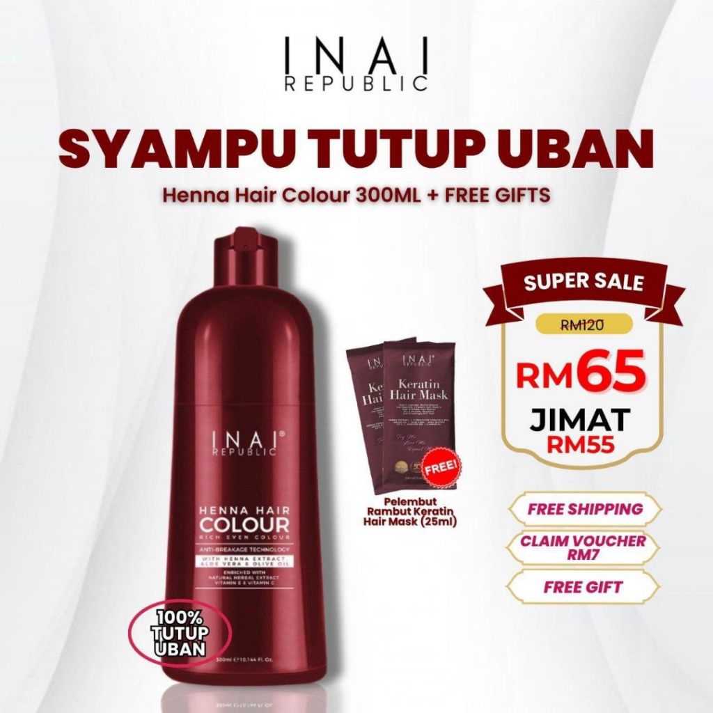 【New Arrival】INAI REPUBLIC Syampu Inai Tutup Uban Halal Size Jumbo (300 ...
