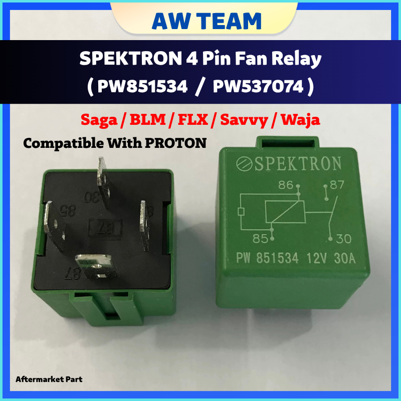 Spektron Compatible With Proton Saga BLM FLX Savvy Waja 4 PIN Fan Relay ...