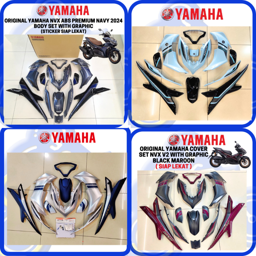 YAMAHA COVER SET BODY SET ORIGINAL MOTOR NVX V2 ABS NEW COLOUR BLUE ...