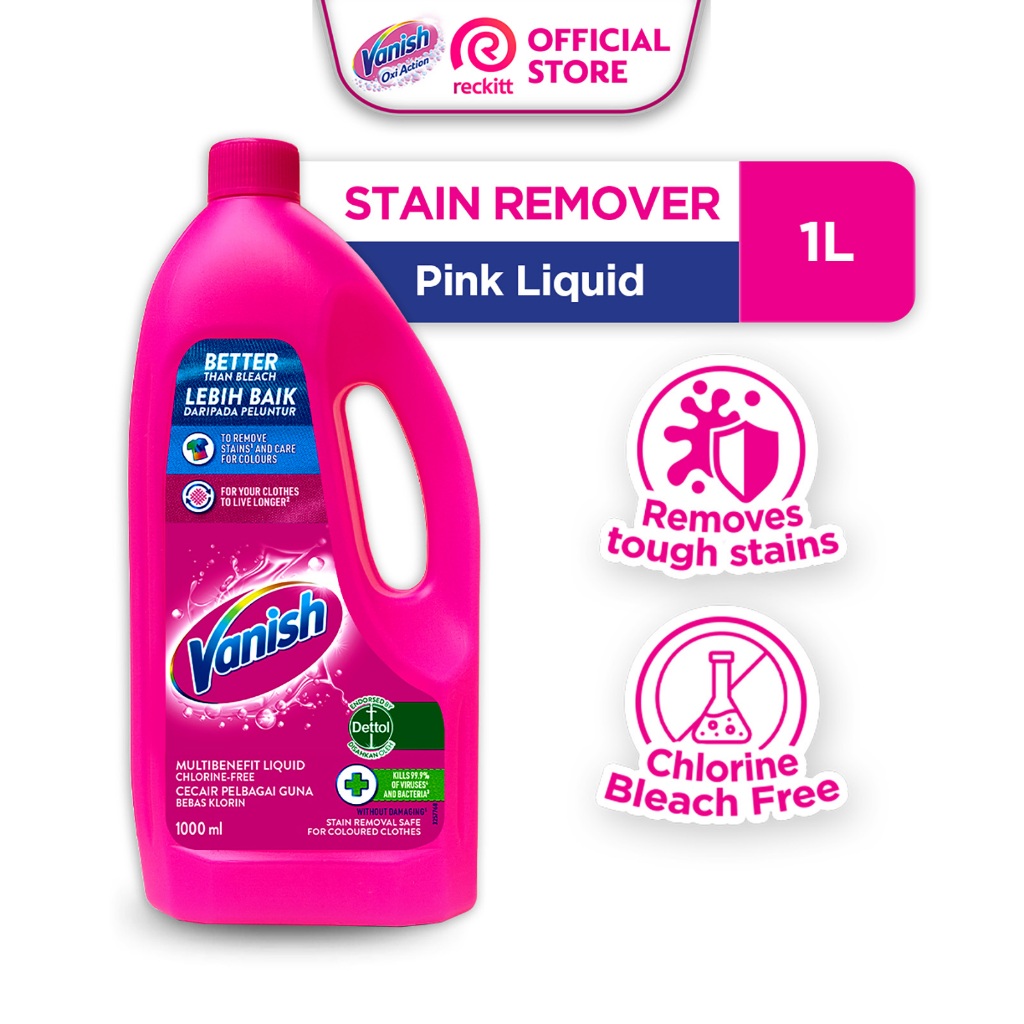 Vanish Fabric Oxi Action Stain Remover 500ml/1L (Pink/White) | Shopee ...