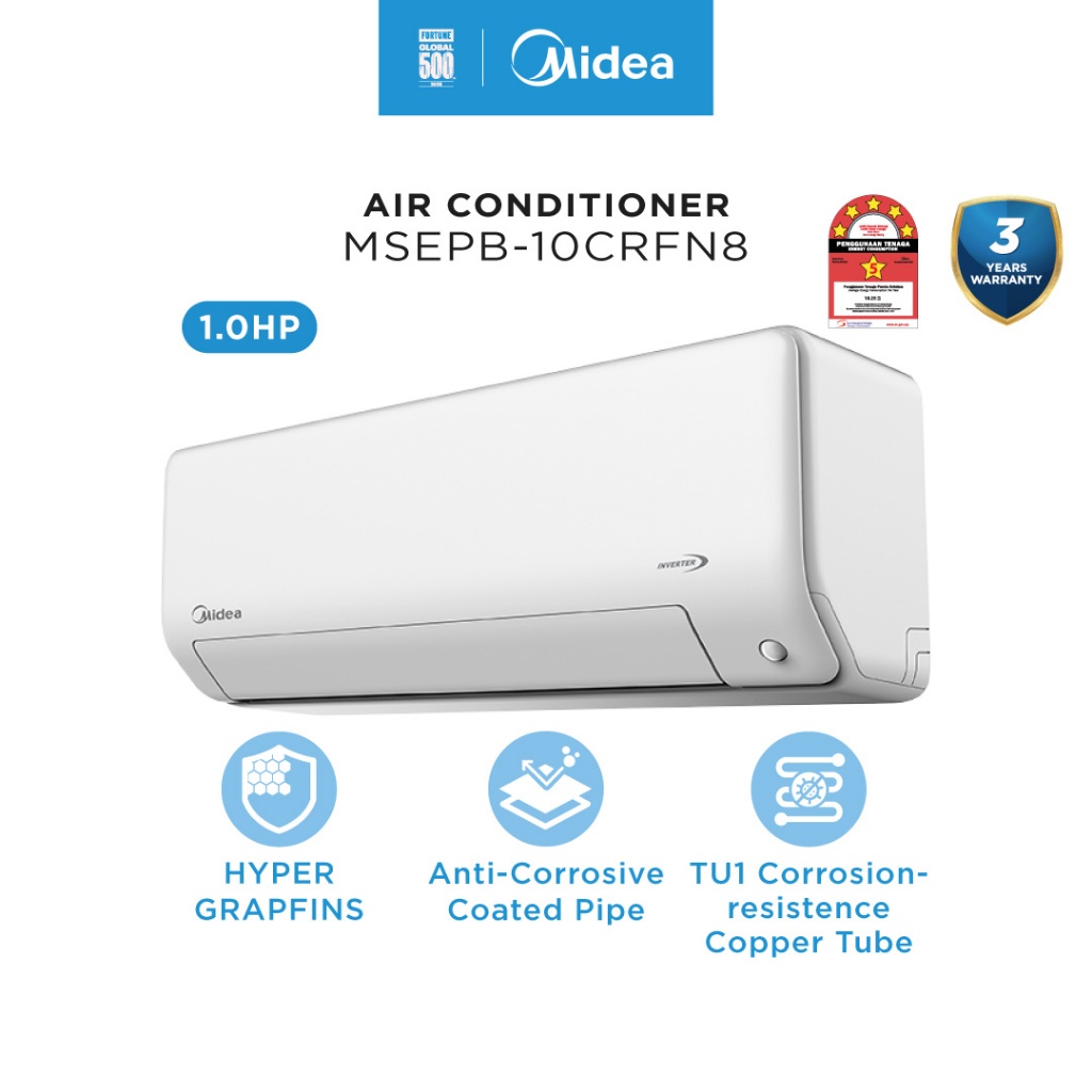 Midea ( MSEPB-10CRFN8 / MSEPB-13CRFN8 / MSEPB-19CRFN8 / MSEPB-25CRFN8 ) All Easy Pro R32 ...