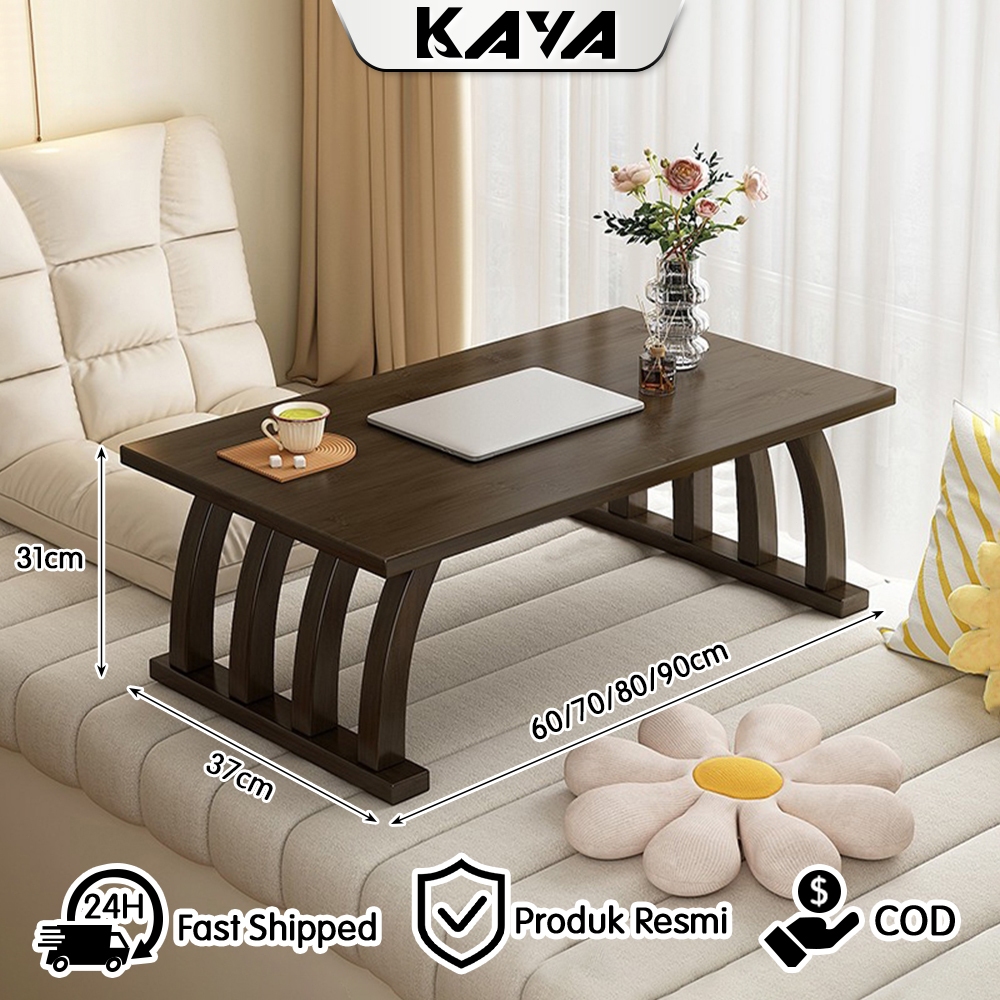 Center Table Foldable Coffee Table 60/70/80/90CM Sofa Side Wood Table ...