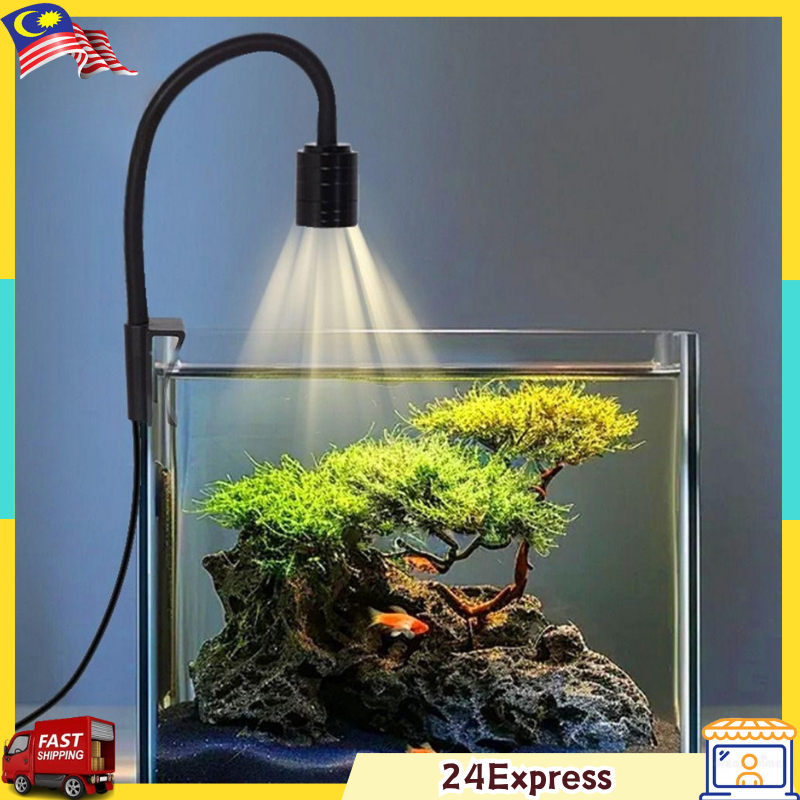 Mini Clip-on Lamp USB Adjustable Fish Tank Clip Lamp Aquarium Spotlight ...