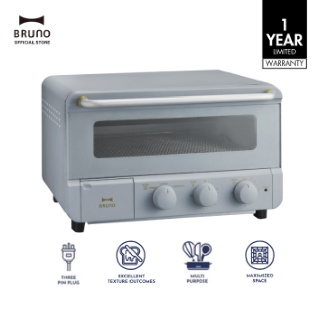 Bruno Steam & Bake Toaster - Blue Gray (Mesin Pembakar Roti - Stim ...