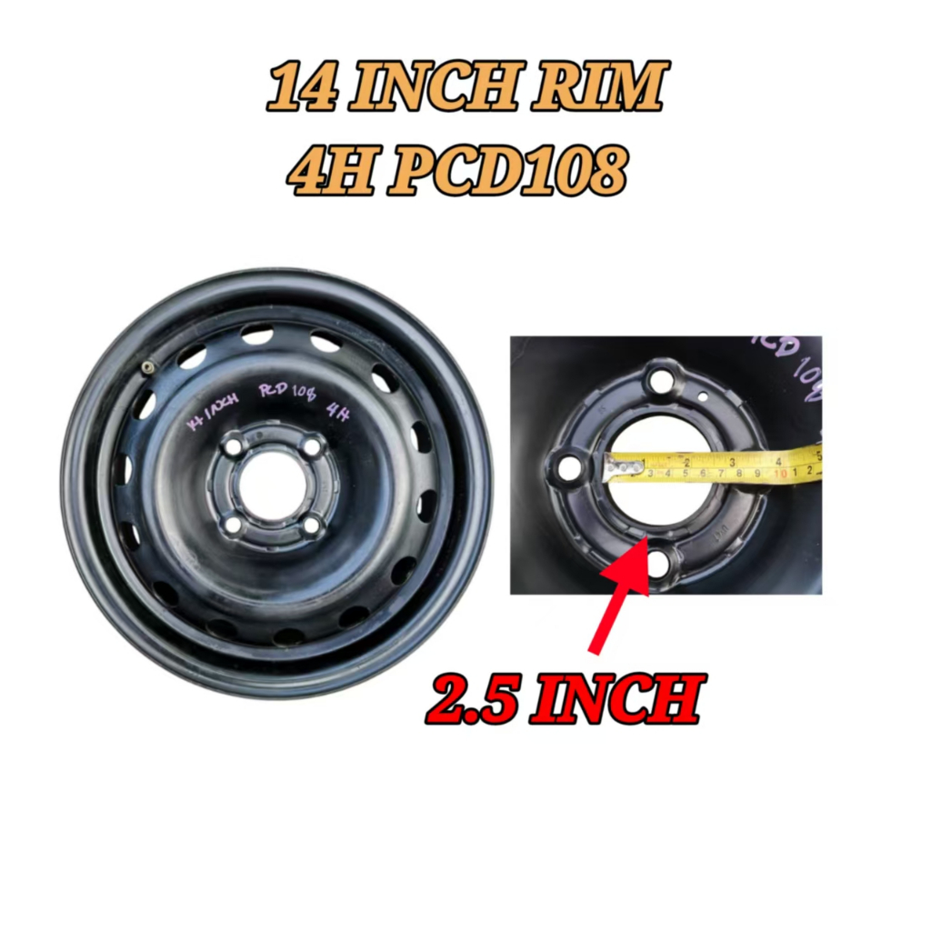Steel Rim Besi / Rim Tyre / Tayar Rim / Tire Rim 14 Inch 4H PCD108 ...
