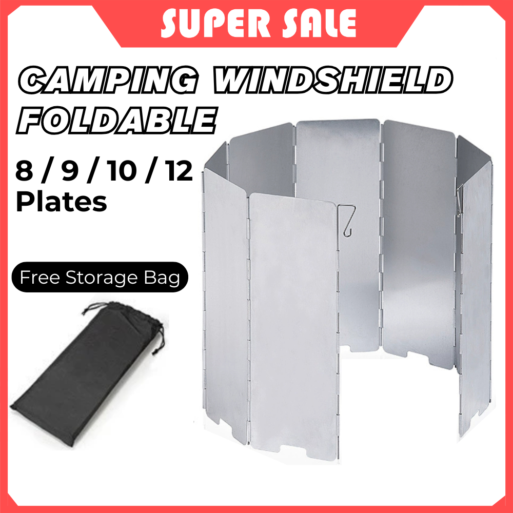 Camping Windshield for Fire Stove Aluminum Alloy Portable Foldable Wind ...