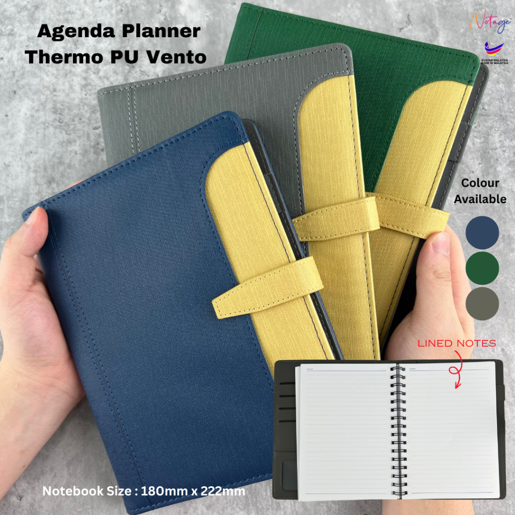 2026 Planner Notebook PU Leather Agenda Planner Vento Refill Business Office Wire-O Journal ...