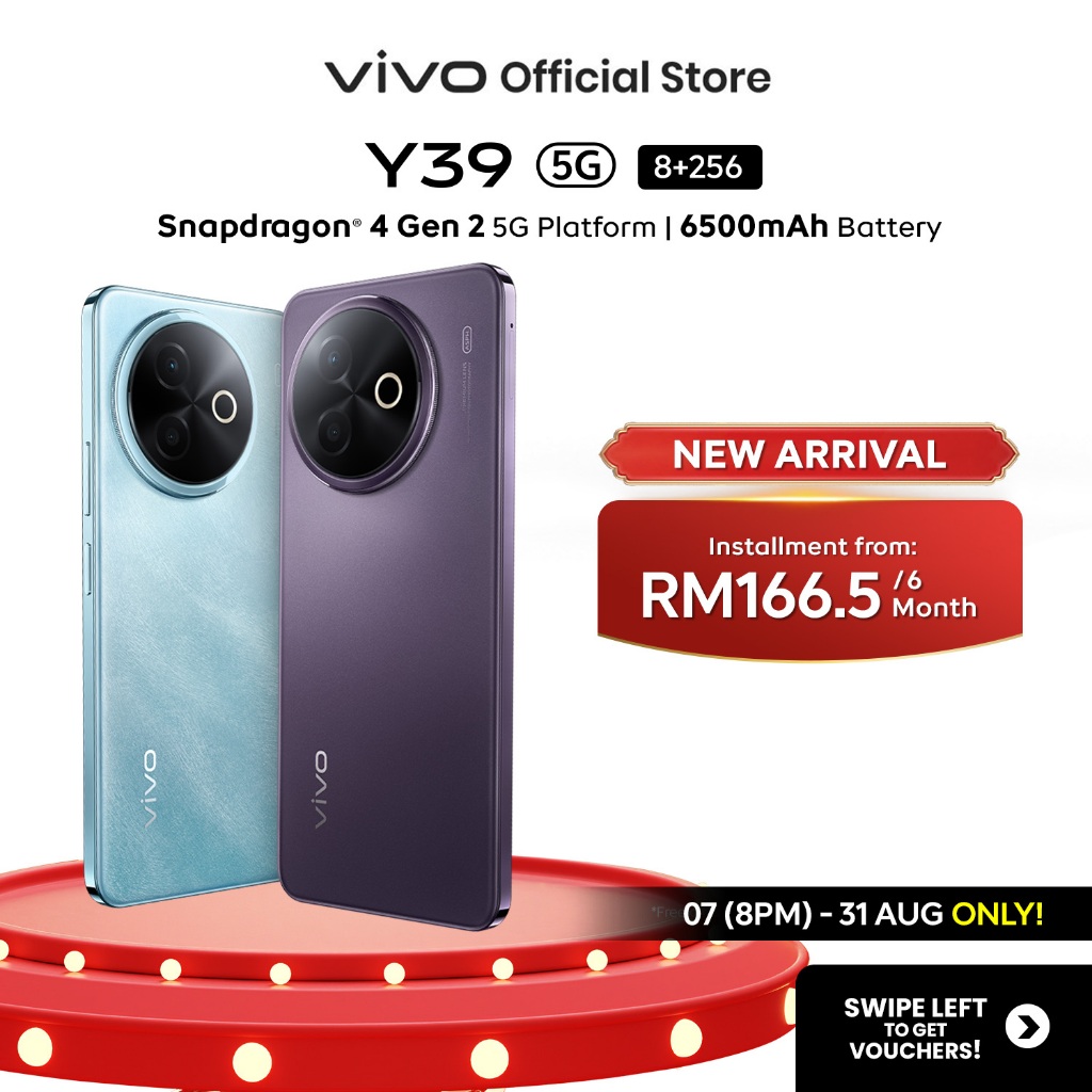 vivo Y39 5G (8 + 8GB RAM + 256GB ROM/6500mAh) | Shopee Malaysia