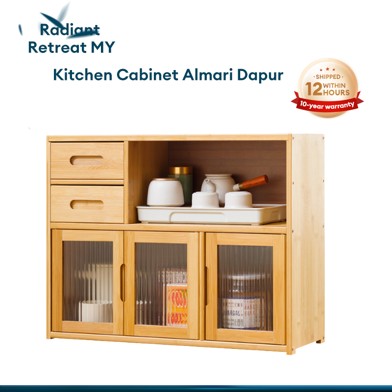 Radiant Retreat Bamboo Kitchen Cabinet With Drawer Almari Dapur 置物架 ...