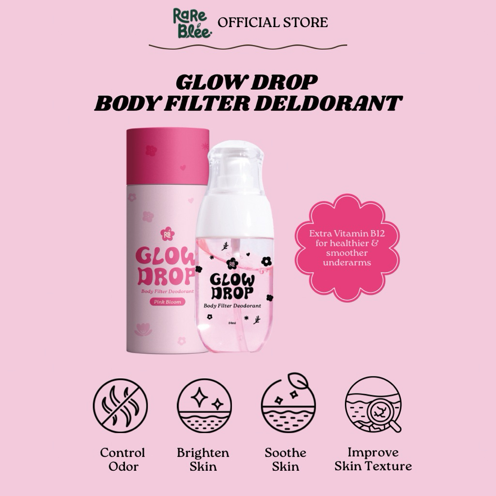 RAREBLEE Glow Drop Body Filter Deodorant – Pink Bloom | Brightening ...