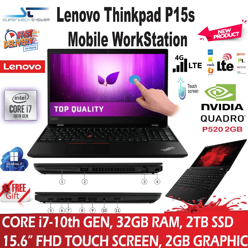 Lenovo ThinkPad P15s Mobile Workstation & Gaming (Core i7-10Gen, 32GB ...