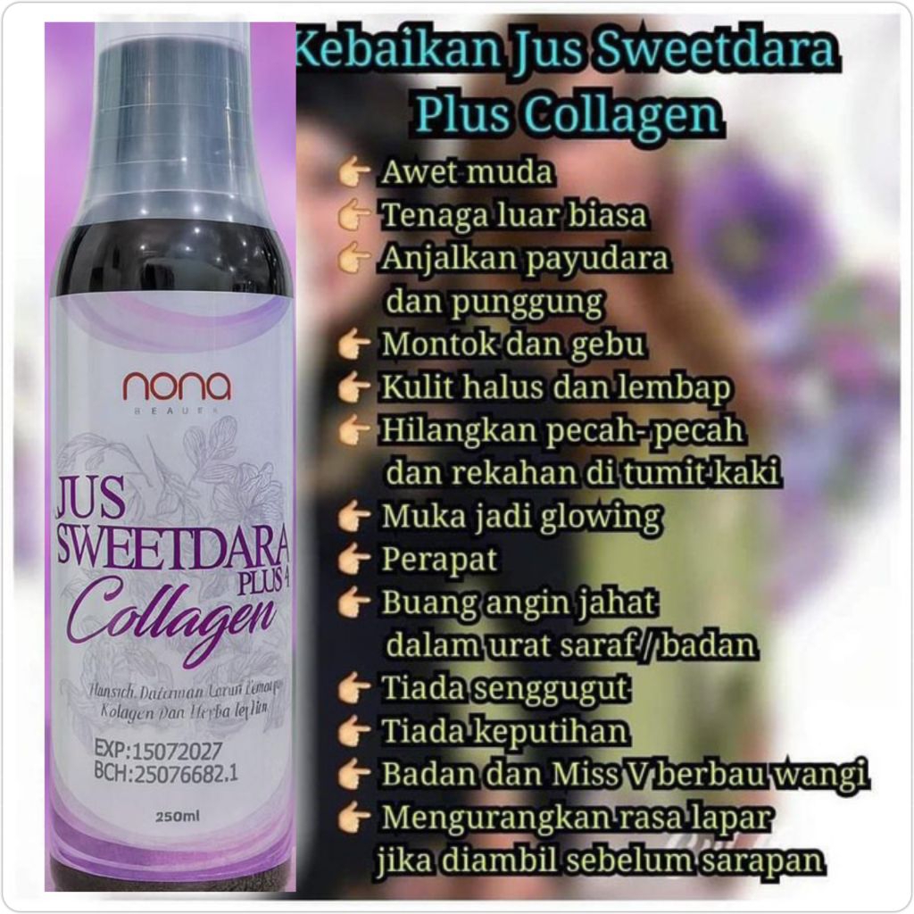 JUS SWEET DARA PLUS COLLAGEN (New Packaging) 💯 ORIGINAL KM/NONA BEAUTY ...