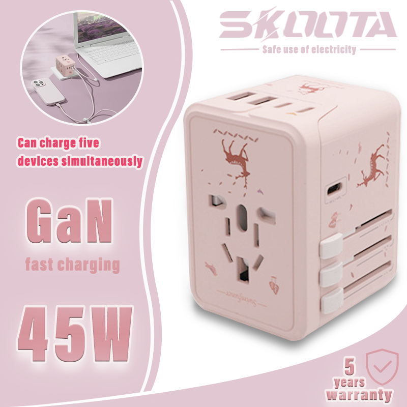 SKOOTA Universal Adapter Charger 45W Fast Charging Travel Adapter for ...
