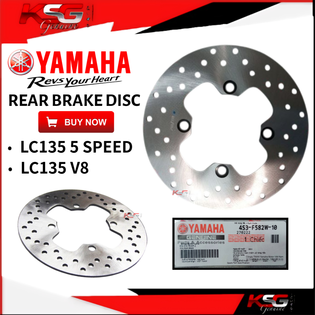 YAMAHA LC135 5-SPEED 55C LC135 V8 REAR DISC (ORIGINAL) 4S3-F582W-10 ...