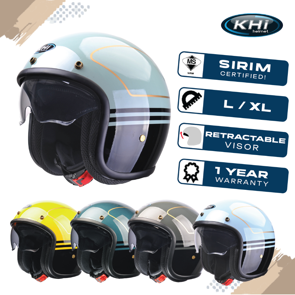 KHI RD02 retro classic motorcycle helmet | Sirim JPJ Approved helmet ...