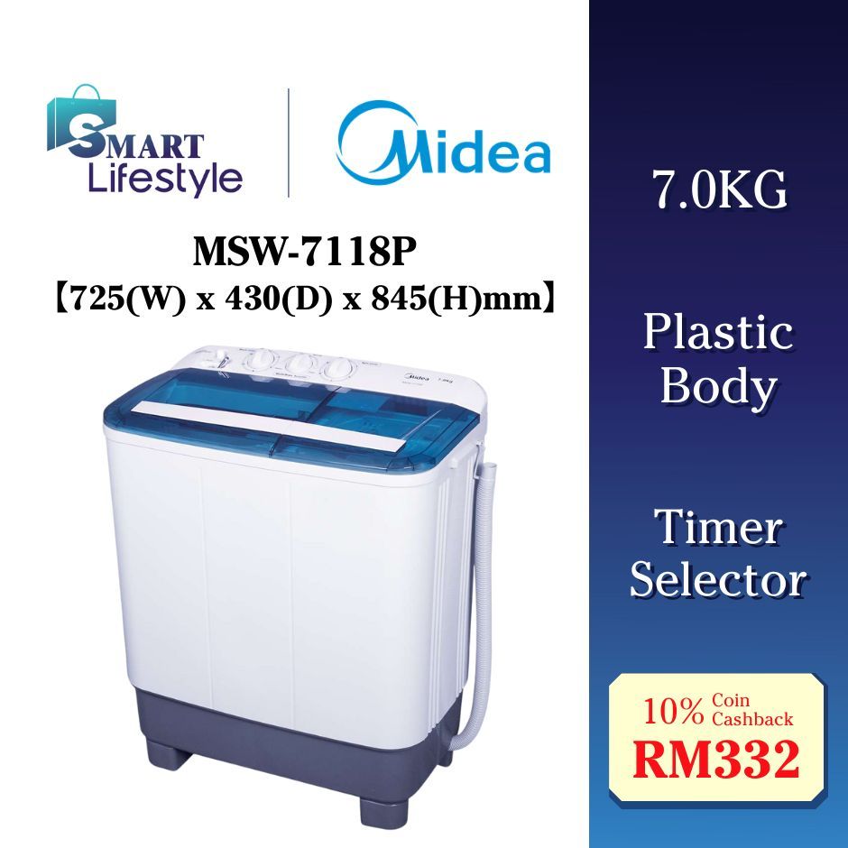 Midea Semi Auto Washing Machine (7KG) MSW-7118P / Pensonic Semi Auto ...