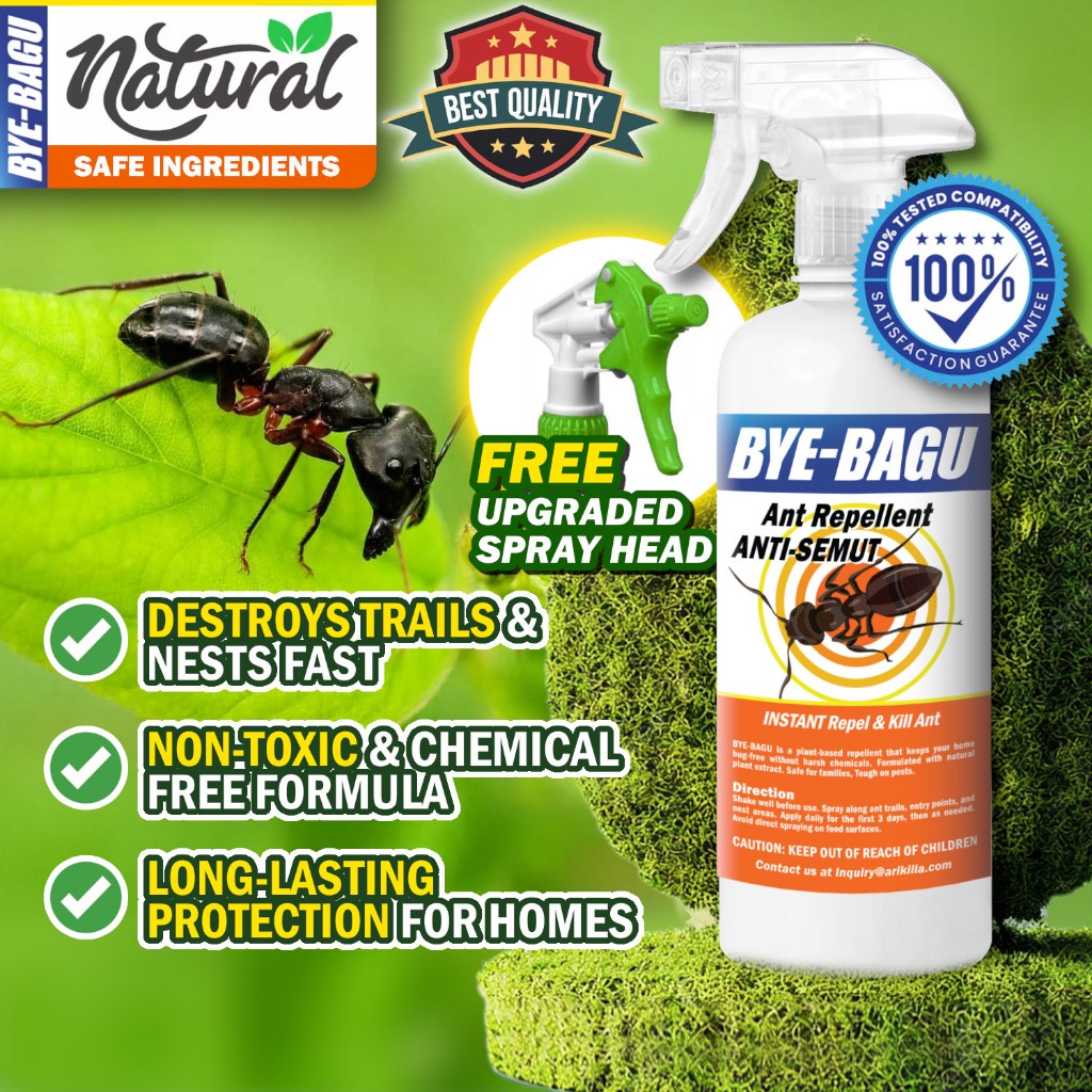 BYE BAGU 【100% Natural & Safe】 Ant Repellent Spray Killer Insect Repellent Natural Pest Control ...