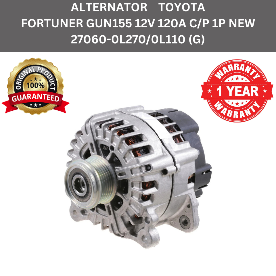 (100% Genuine + 1 Year Warranty)ALTERNATOR:FORTUNER GUN155 12V 120A C/P ...