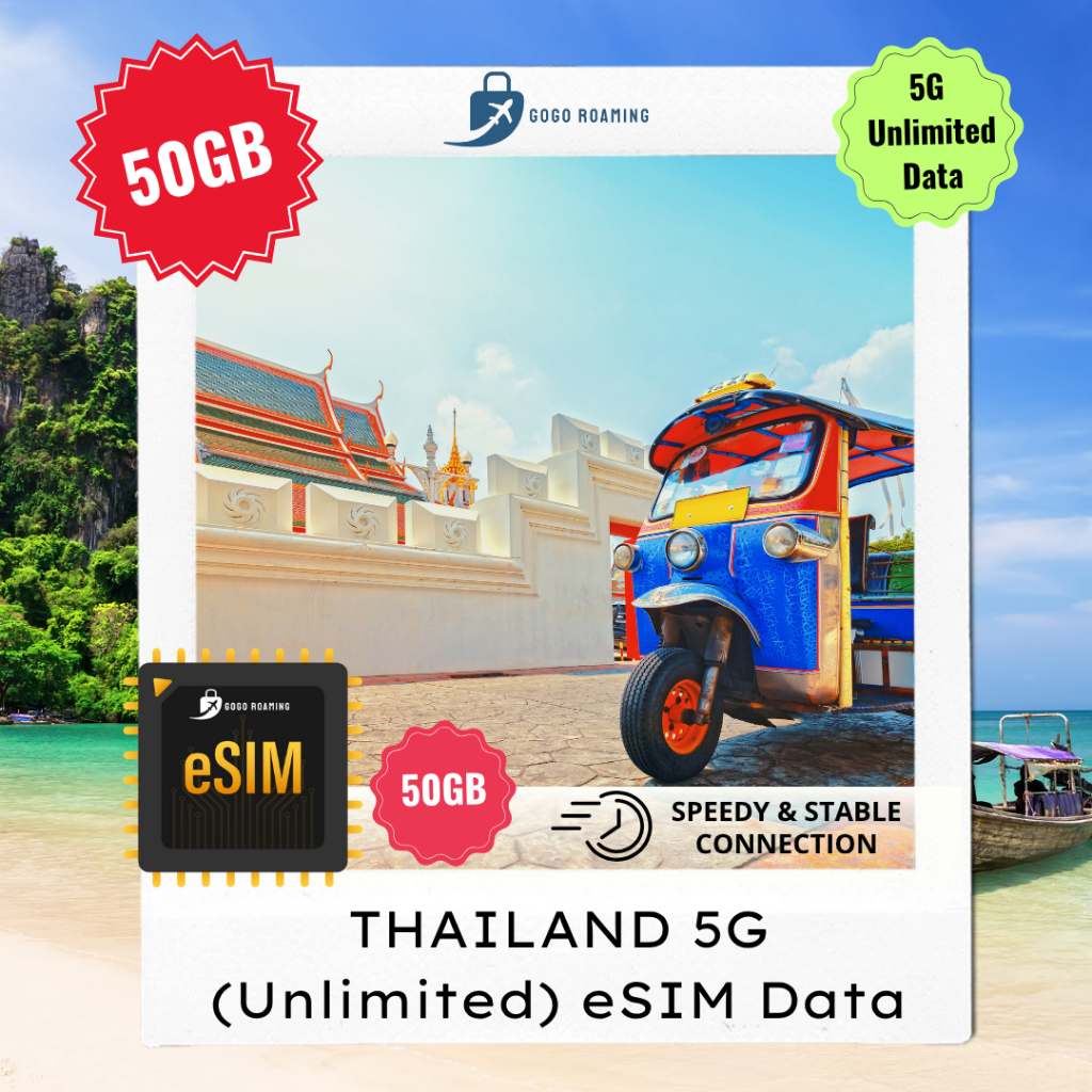 【eSIM】Thailand eSim (50GB) 5G Travel Data eSim Thailand Truemove【15GB ...