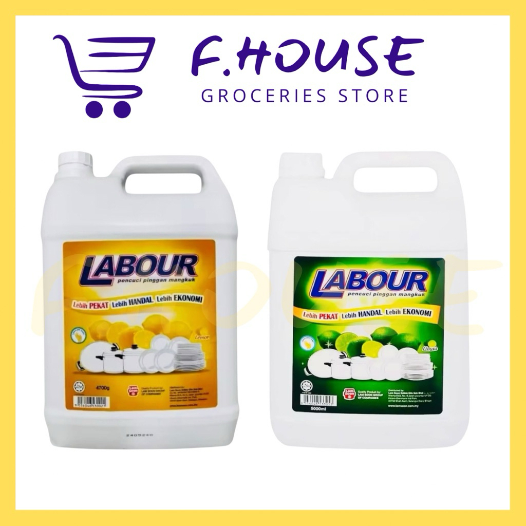 Labour Dishwashing Liquid Lime/Lemon - ( 4.7kg ) | Shopee Malaysia