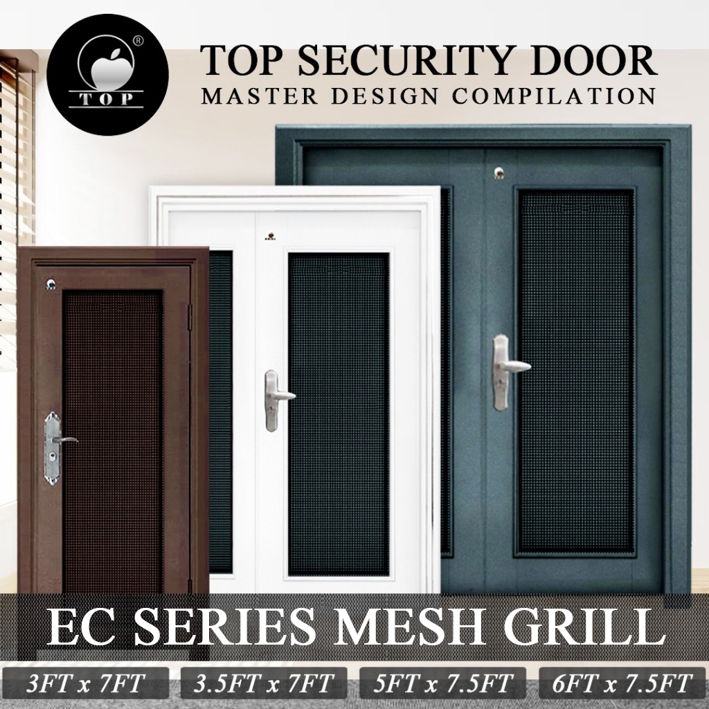 (PRE ORDER) TOP SECURITY DOOR EC Series Mesh Grill Single layer (Free ...
