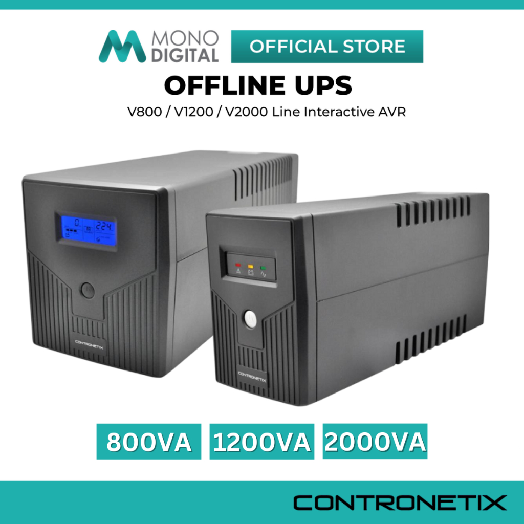 CONTRONETIX OFFLINE UPS V800 / V1200 / V2000 LINE INTERACTIVE AVR WITH ...