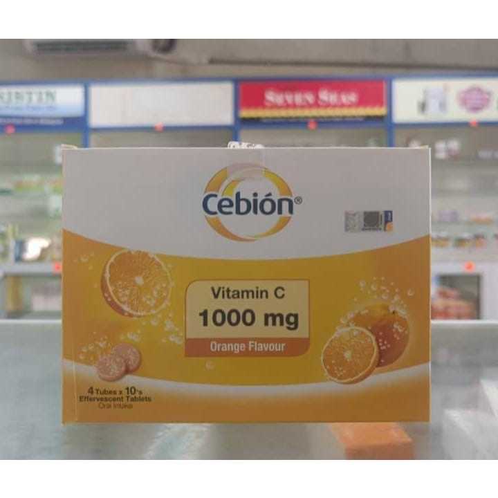 *Cebion Vitamin C 1000mg (Orange) (4*10 Effervescent Tablets) Expiry ...