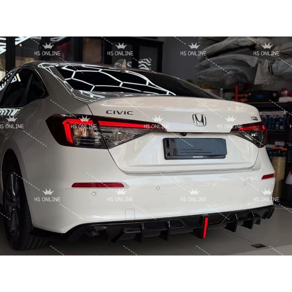 Honda Civic FE GF Design LED Rear Lips Lip,Rear Diffuser Lips Glossy ...