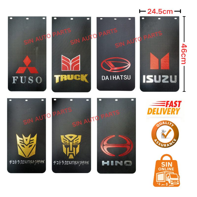 24.50CM X 46CM 1TON REAR PVC MUDFLAPS HINO ISUZU FUSO TRUCK DAIHATSU ...