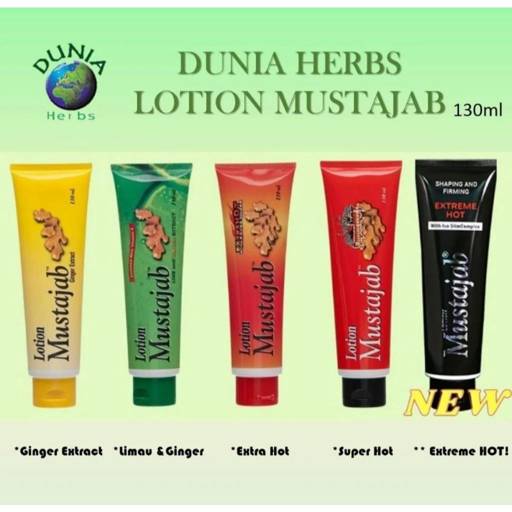 MUSTAJAB Losyen 130ml/65ml Dunia Herbs HQ Ori Lotion Panas Extra Super ...