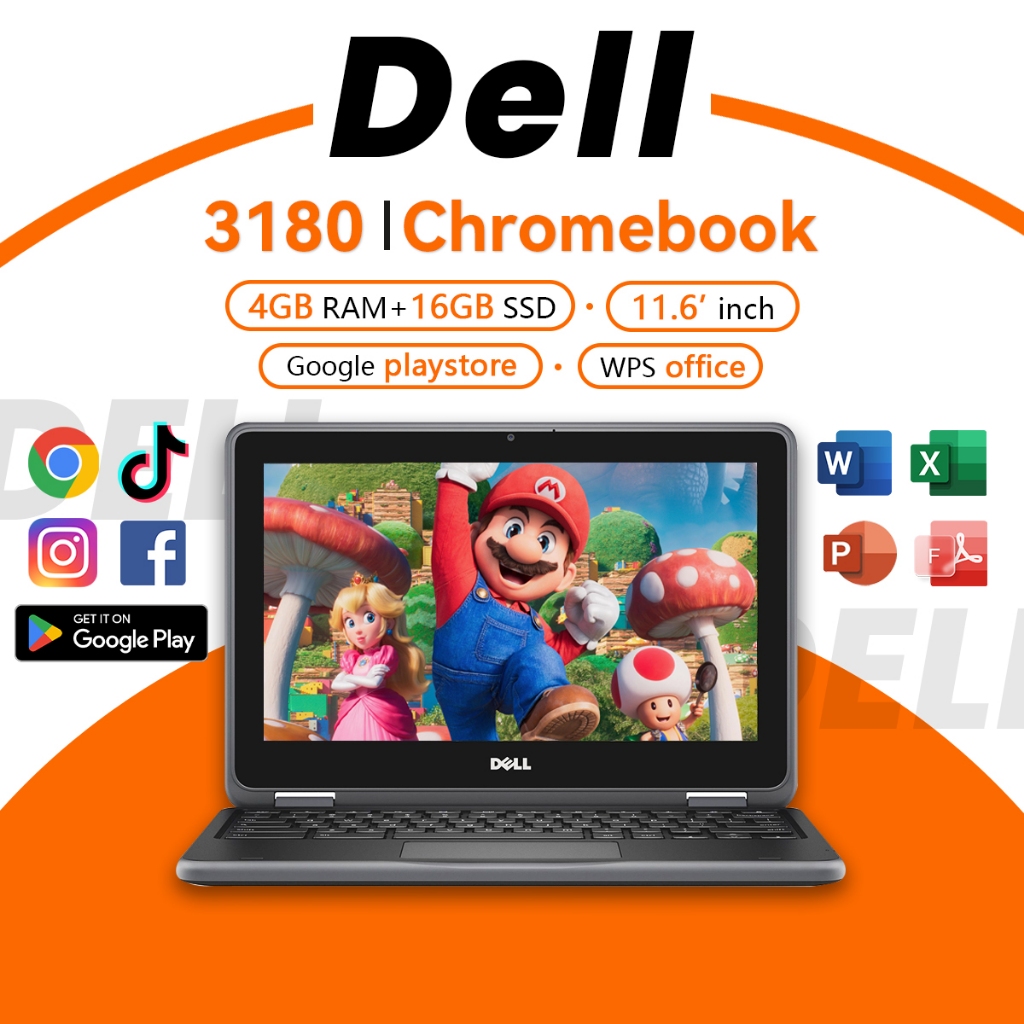 Dell 3180 Chromebook 4GB RAM+16GB SSD GOOGLE PLAY GAMING | Shopee Malaysia