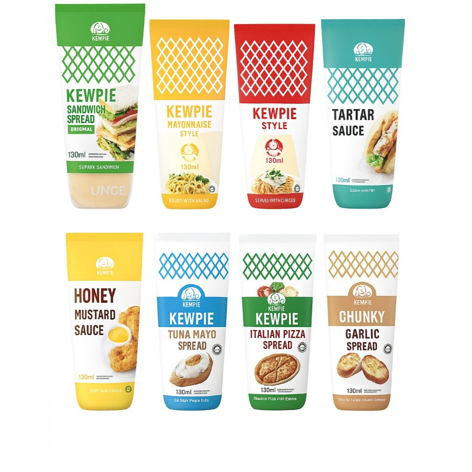 KEWPIE Assorted Mayonnaise & Spreads 130ML – Tuna Mayo, Mild, Tartar ...