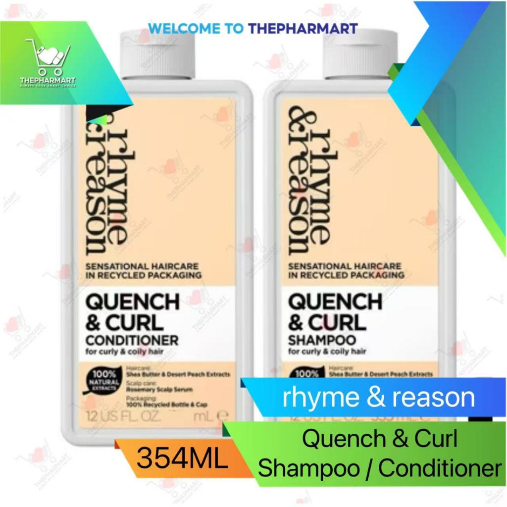rhyme & reason Quench & Curl Shampoo / Conditioner (354ML) | Shopee ...