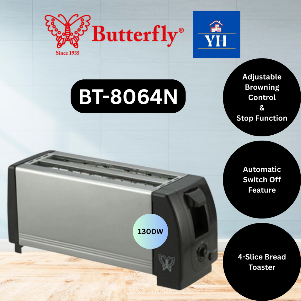 Butterfly 4 Slice Bread Toaster BT-8064 | Shopee Malaysia