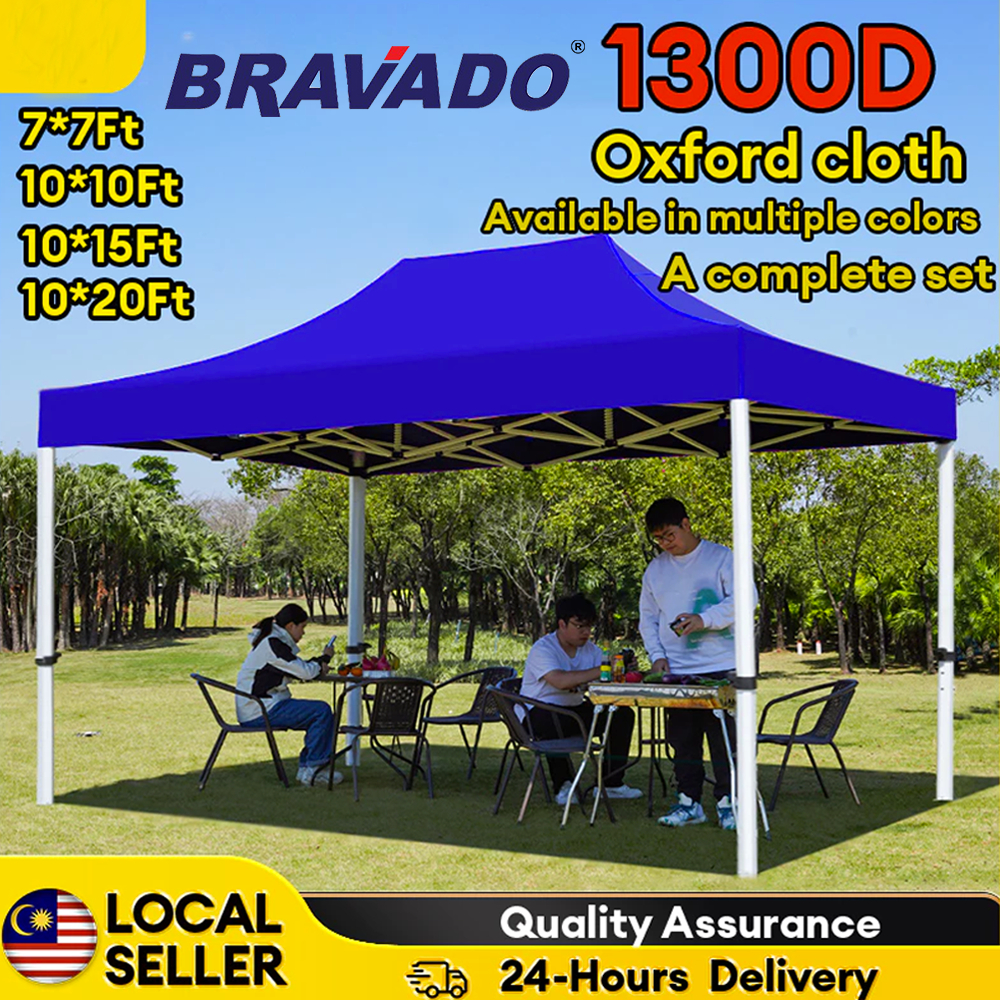 BRAVADO 10x10 Ft Night Market Folding Canopy Full Set Camping Tent ...