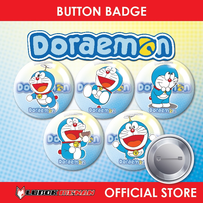 Button Badge 58mm Safe Pin Doraemon | Shopee Malaysia