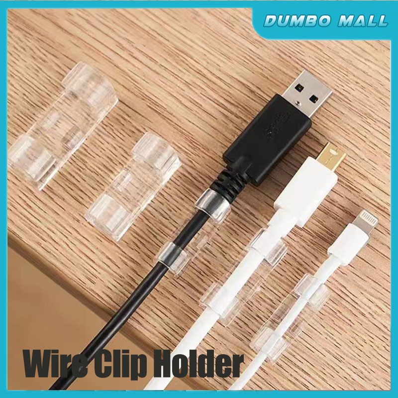 20 Pcs Wire Holder Cable Clips Self-adhesive Cord Organizer Desktop ...