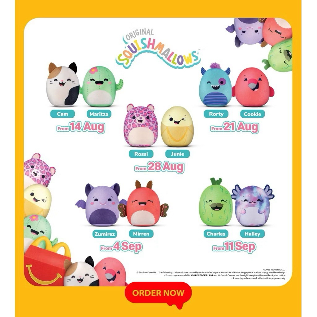 McD Happy meal ZUMIREZ ORIGINAL SQUISHMALLOWS SEPTEMBER 2025 new ready ...