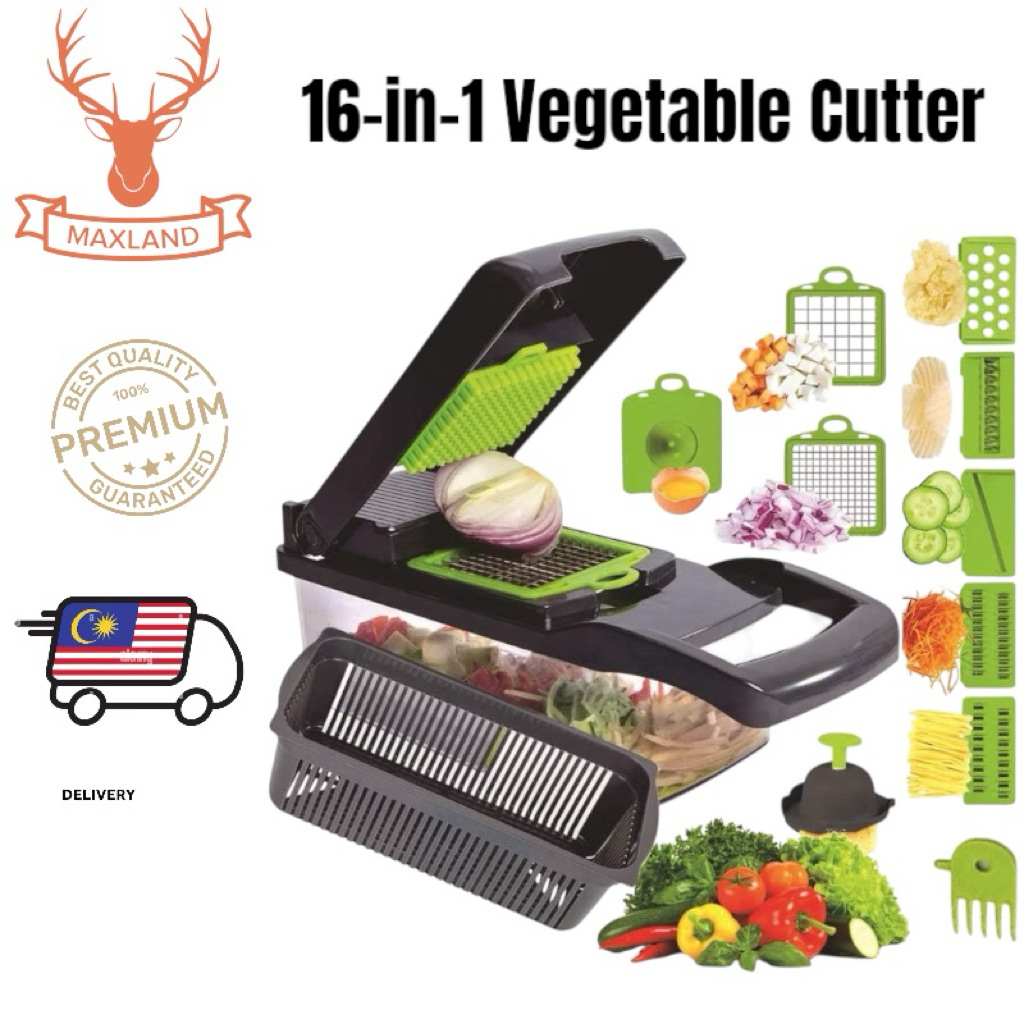 16-in-1 Vegetable Cutter 多功能切菜器 Alat Pemotong Dapur Sayur Kitchen ...