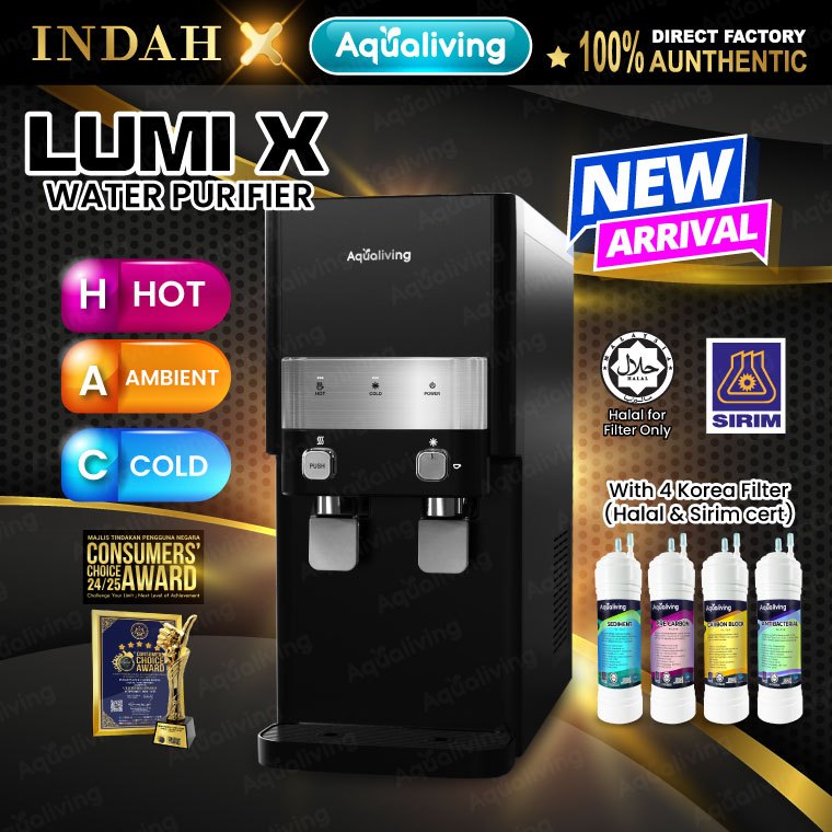 Aqualiving Mild Alkaline Water Dispenser Hot Normal Cold Lumi-X w/4 ...