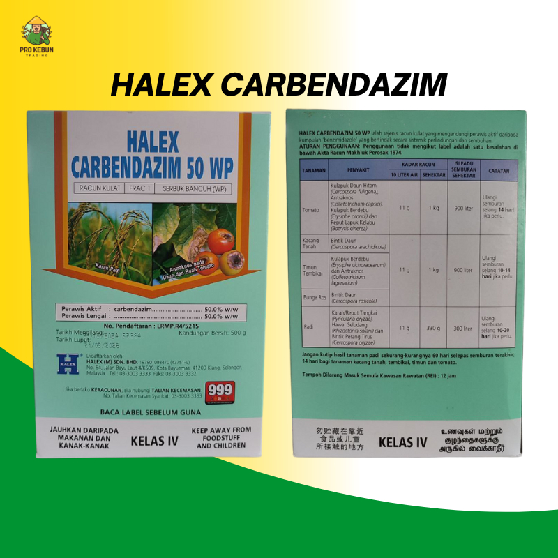 Halex Carbendazim Racun Kulat Fungicide Racun Kulat Padi Hawar Seludang ...
