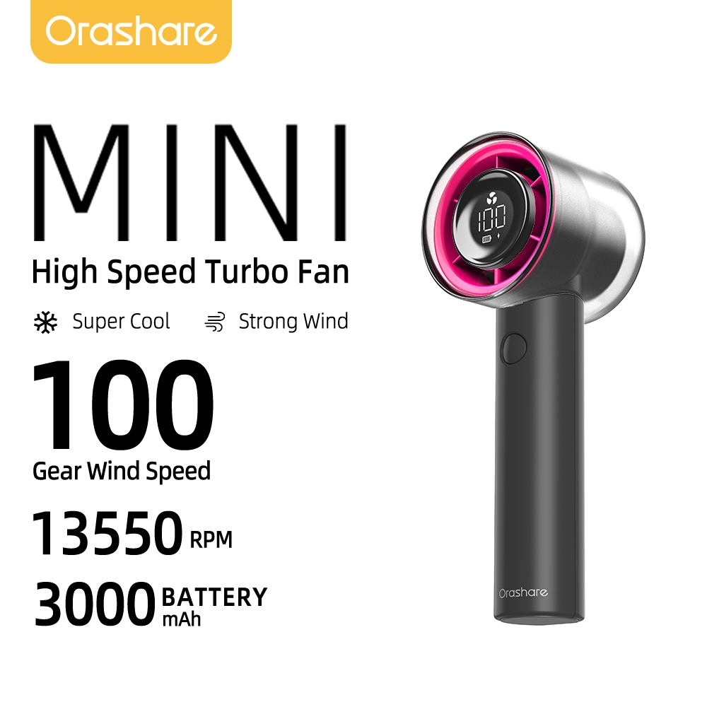 Orashare HF04 High Speed Handheld Fan Portable 100 Gear Strong Wind ...