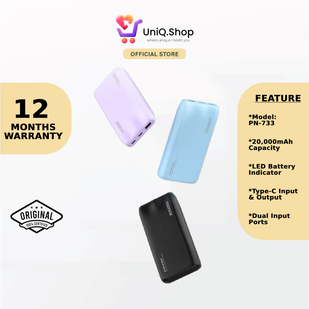 Pineng PN-733 20000mAh Fast Charge Powerbank PN733 | Power Bank Type C ...