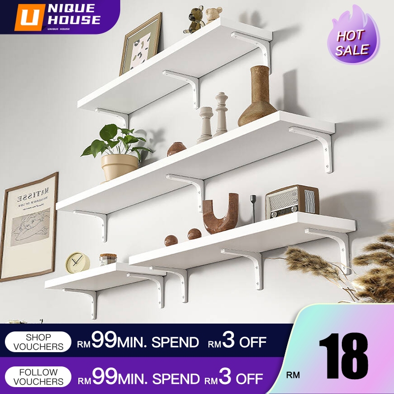 Floating Shelf Wall Shelf Home Living Wall Rack Rak Hiasan Rak Dinding ...