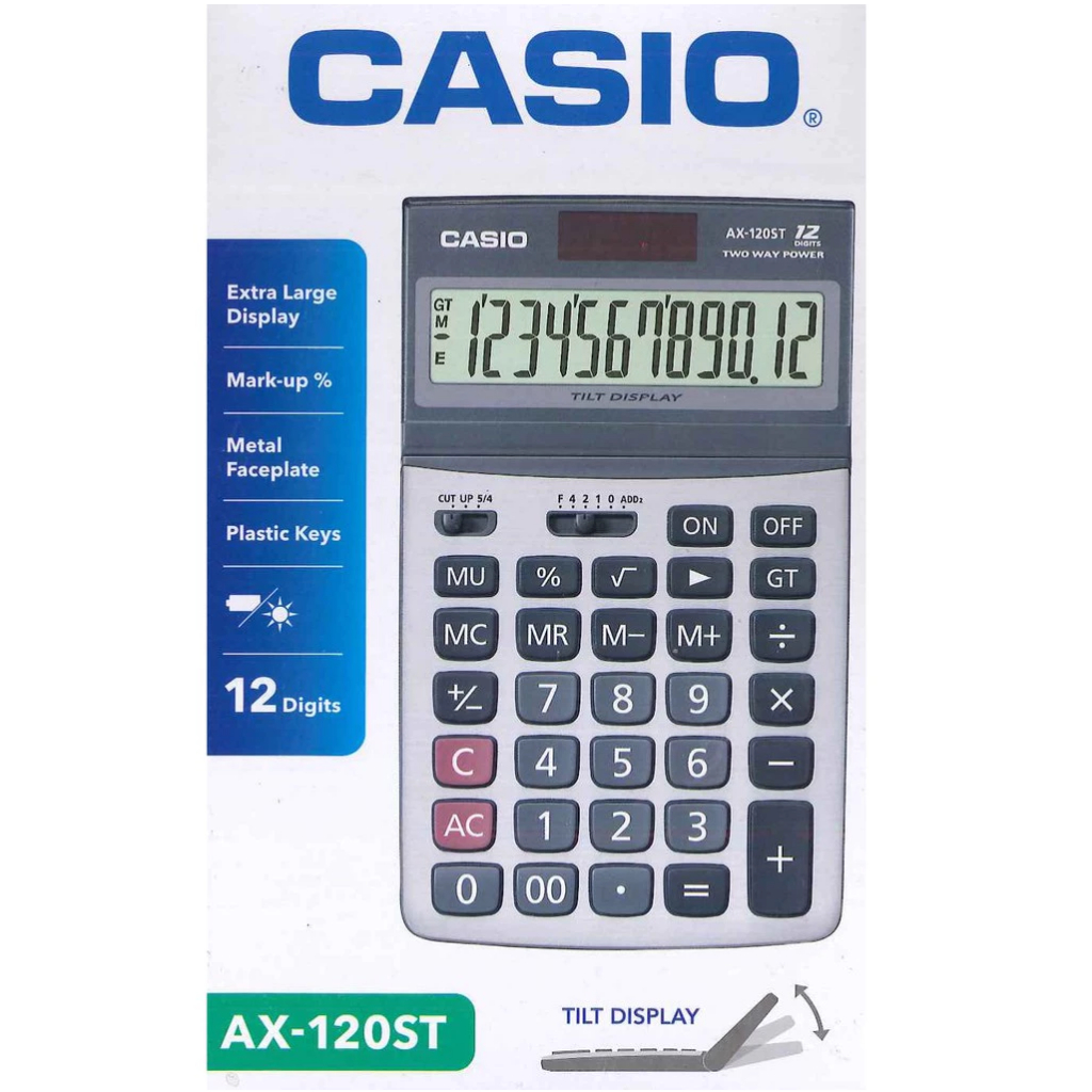 Casio AX-120ST Desk Type Calculator for Home/Work 12 digits 2-way power ...