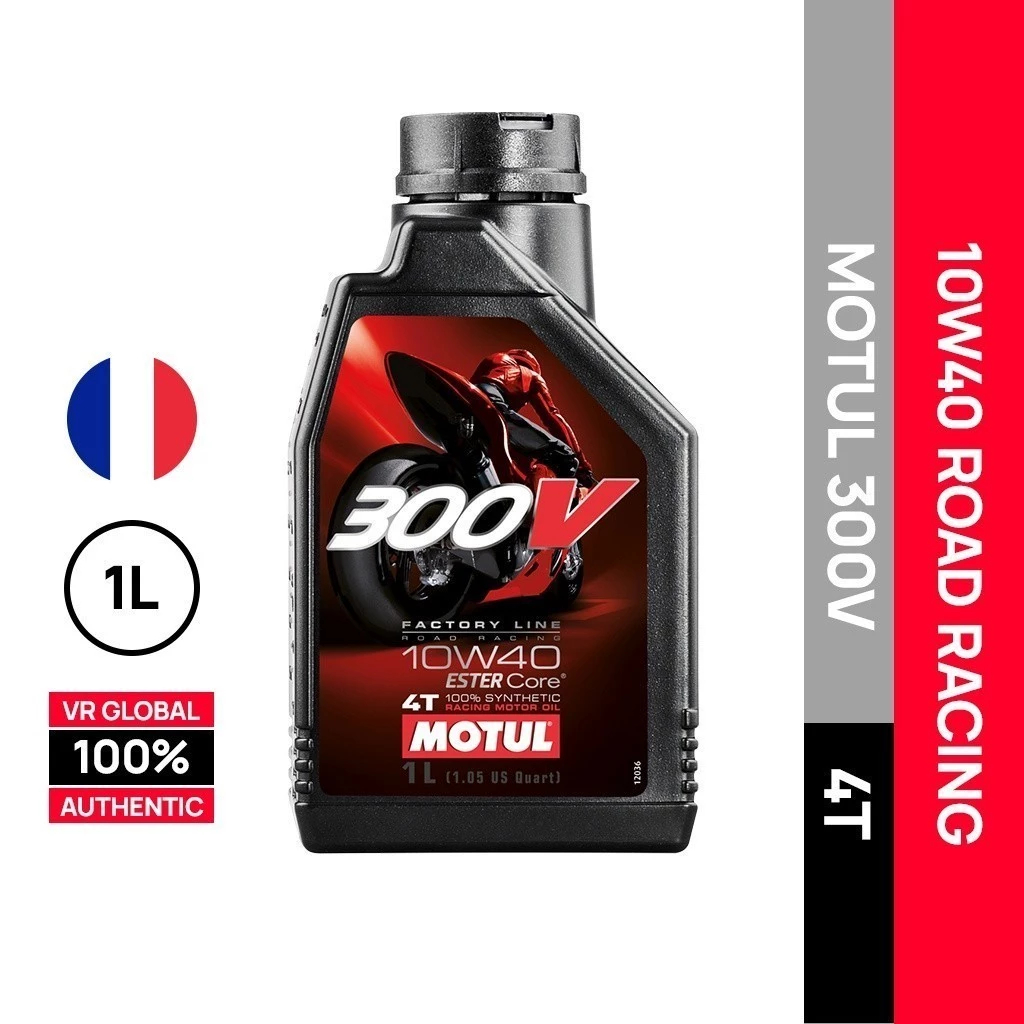 Motul 300V Factory Line 10W40 road racing 4T eater full synthetic engine oil minyak hitam motor ...