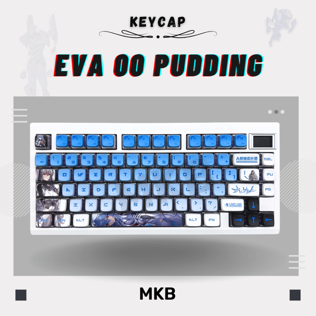 Evangelion EVA 00 Pudding PBT + PC Dye Sublimation OEM Profile Keycap ...